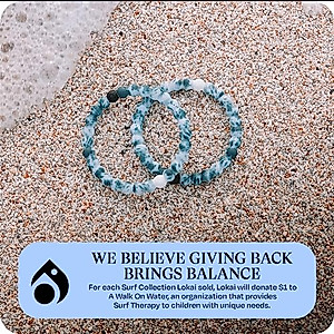 Lokai Hawaiian Silicone Beaded Bracelet for Women & Men, The Surf Collection - Ohana, (Large, 7 Inch Circumference) - Silicone Jewelry Fashion Bracelet Slides-On for Comfortable Fit