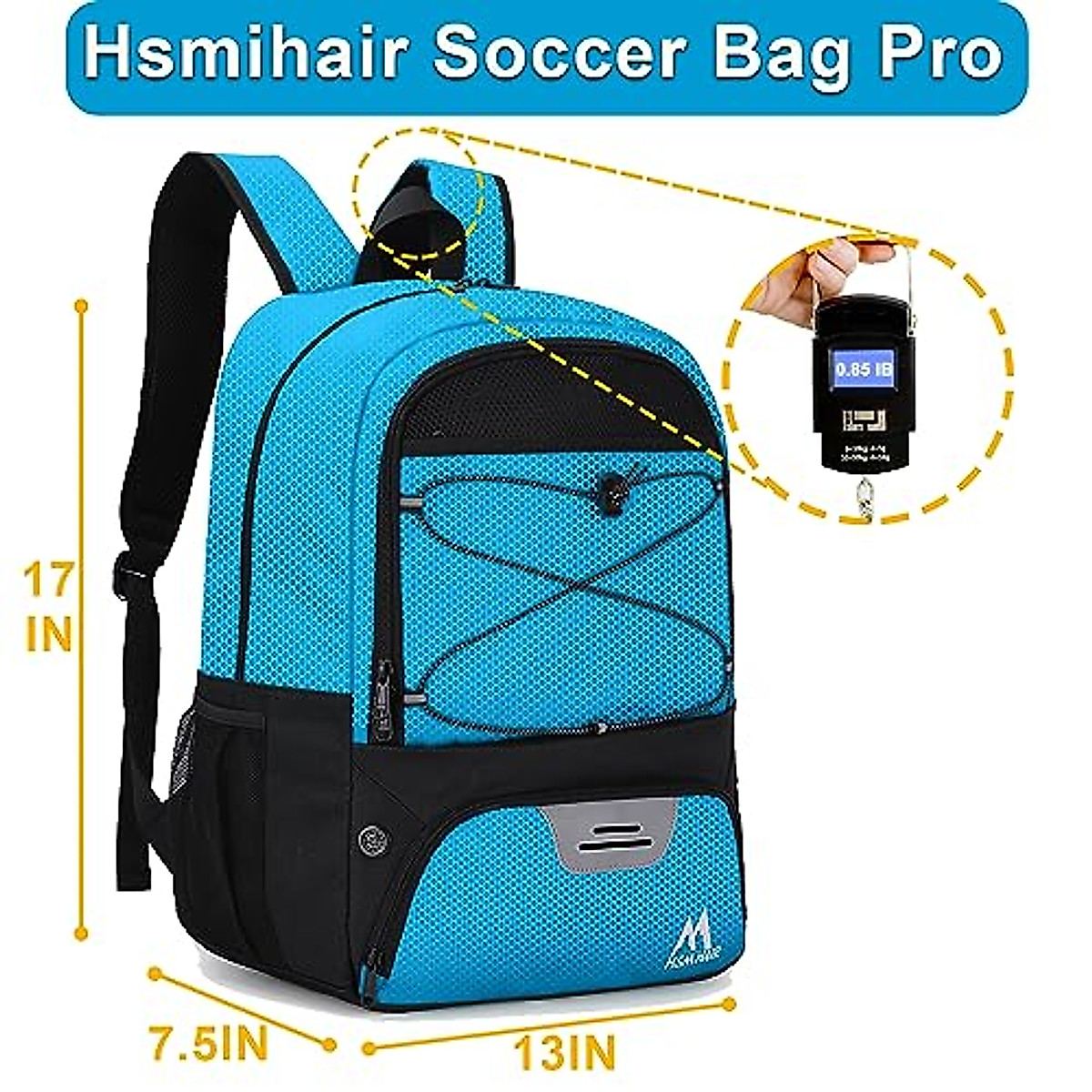 Hsmihair Soccer Bag-Soccer Backpack & Backpack for & Football Volleyball & Basketball,with Ball Compartment and Separate Cleat Training Package