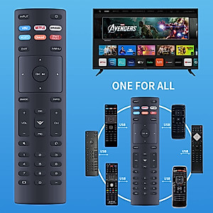 Universal Remote Controller for Vizio Smart TV，XRT136 Replacement Compaitble for All Vizio UHD LED LCD HD 4K HDR and More TVs(D-Series E-Series P-Series V-Series)