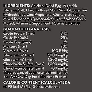 DOGSWELL Hip & Joint Dog Treats 100% Meaty, Grain Free, Glucosamine Chondroitin & Omega 3, Chicken Soft Strips 20 oz
