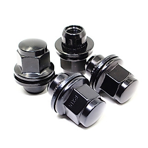 Set of 24 12x1.5 Veritek Mag OEM Factory Washer Style Black Lug Nuts for Toyota Tacoma 4 Runner SR5 Pre-Runner TRD Off-Road Limited OEM Replacement