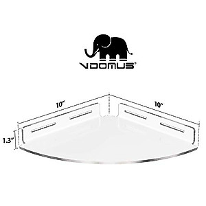 Vdomus Acrylic Shower Corner Shelf 2 Pack in a Set & 4 Pieces Transparent Adhesives for No Drilling Shower Wall Shelf