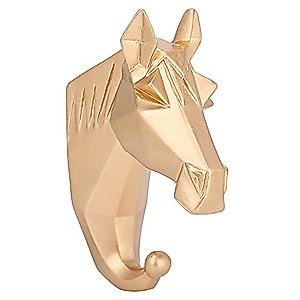 Keenso Animal Wall Coat Hooks, Animal Shape Wall Coat Hook, Coat Hook for Bathroom, Bedroom, Kitchen, Hallway or Hallway, (Horse)