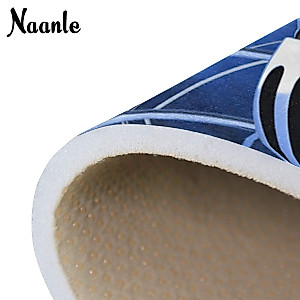 Naanle Music Musical Area Rug 5'x7', Microphone with Music Notes Polyester Area Rug Mat for Living Dining Dorm Room Bedroom Home Decorative