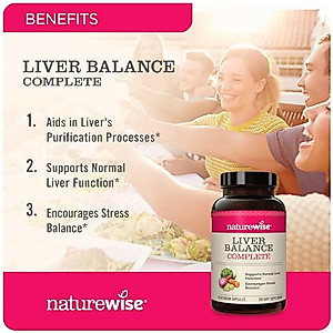 NatureWise Liver Detox Cleanse Supplement (60 servings) Triple Repair Formula with Milk Thistle, Turmeric, Reishi & Kudzu to Encourage Toxin Removal & Support Normal Function (120 Veg Capsules)