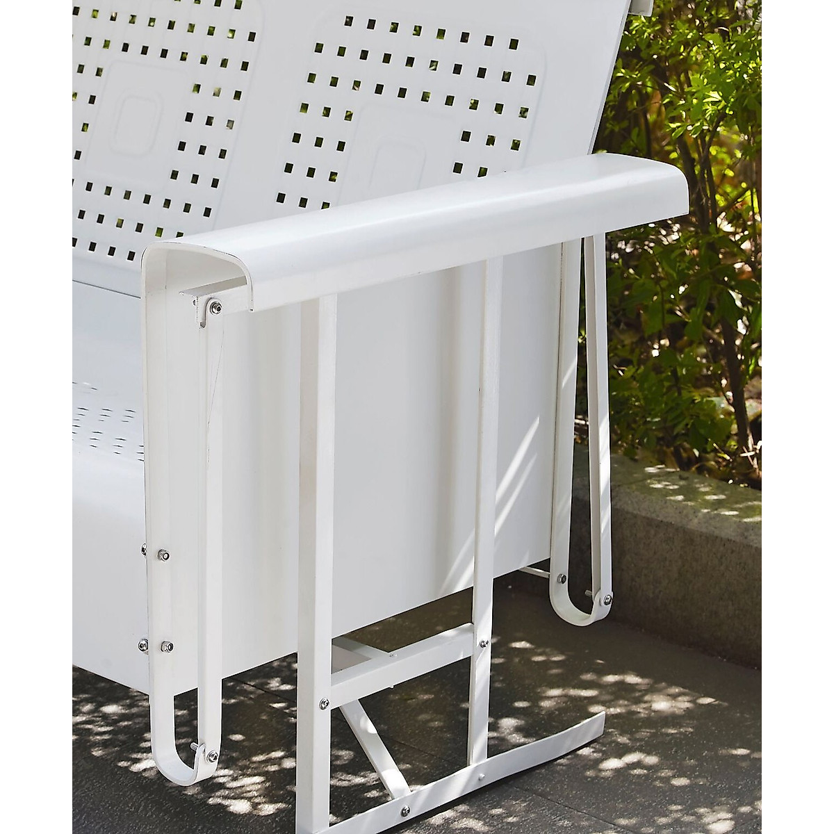 Crosley Furniture Bates Loveseat Glider - White