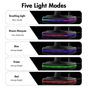 AMVR RGB Stand Holder Compatible with Oculus/Meta Quest 3/Quest 3S/Quest 2/Quest Pro/Pico 4/PSVR 2, Vertical VR Headset Charging Dock, Colorful Breathing Light
