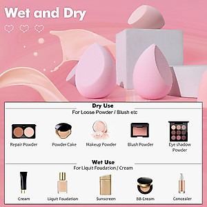 8 PCS Makeup Sponges Blender Latex-Free Vegan Beauty Sponge Professional Beauty Sponge Blender Makeup Egg Foundation Blending