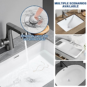 Bathroom Sink Stopper Hair Catcher, Pop Up Sink Drain Filter with Removable Stainless Steel Filter Basket Hair Catcher, for US Bathroom Sink Stopper Replacement.(2PCS)