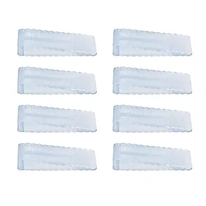 HOME MASTER HARDWARE 3.5in Clear Rubber Wedge Door Stopper Wall Protector Door Stop Wedge Non Marking No Sliding for Hotel, Home, or Office 8 Pack Light Blue