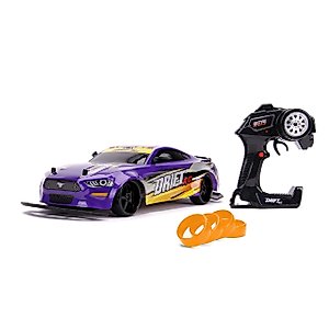 Jada Toys Big Time Muscle Drift 1:10 Scale RC, 2019 Ford Mustang - Wide Body, Black