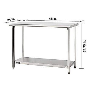 TRINITY EcoStorage NSF, 48-Inch Stainless Steel Utility Table,