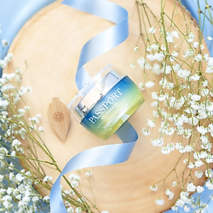 Passport to Organics Clear Face Turmeric Cream - Lightweight Face Cream for Sensitive Skin - Anti-Aging Skin Care with Vitamin E, Turmeric, Aloe Vera & More - Everyday Face and Neck Cream - 1.7oz