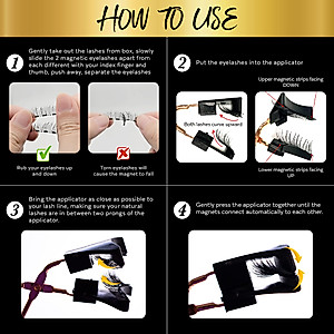 2 Styles Dual Magnetic Eyelashes NO Eyeliner or Glue Needed, magnetic lashes, Soft 3D magnetic eyelashes natural look with Tweezers, Natural Look Eyelashes Set with 8 Pieces / 2 Pairs