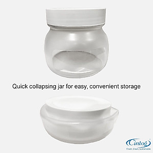 Cintog 2 Pack Collapsible Silicone Jars, Compact Airtight Food Storage Containers with Lids, Ideal for Kitchen, Camping, and Travel, Clear, 412016-000