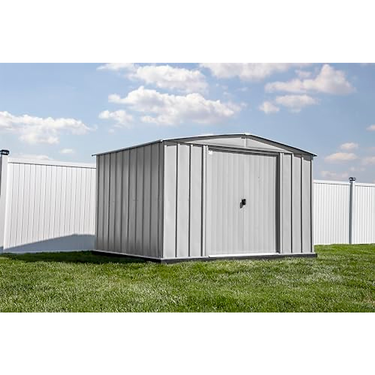 Arrow Classic Steel Storage Shed, 10x8, Flute Grey