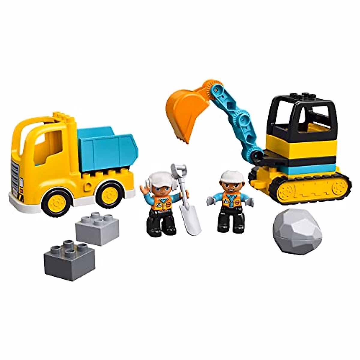 LEGO DUPLO Town Truck & Tracked Excavator Construction Vehicle 10931 Toy for Toddlers 2-4 Years Old Girls & Boys, Fine Motor Skills Development and Learning Toy