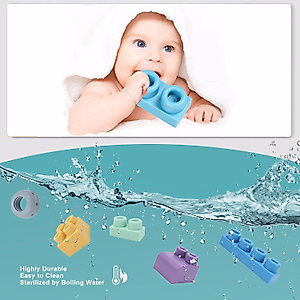 BLUECEDAR Newest Soft Building Blocks Set for Toddler,Baby Ages 6 Month Old and Up,Safe Playing,Learning Stacking Block Toys,Non Wooden Gift for Kid Girl/Boys,20Pieces