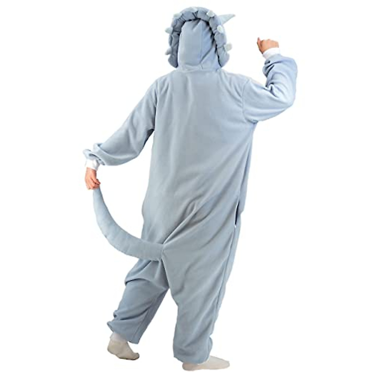 LZBXBXDA Unisex Adult Dinosaur Triceratops Onesie One Piece Pajamas Animal Plush Halloween Christmas Costume Homewear Sleepwear for Women men
