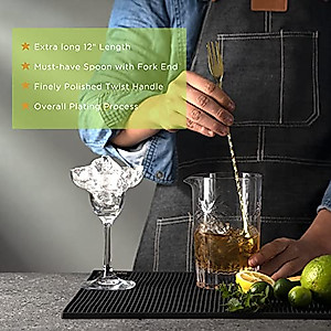 Homestia Stainless Steel Muddler for Cocktails, 3 PCS Bar Tools: 10" Drink Muddler, 12" Cocktail Spoon, 1 oz 2 oz Jigger, Gold Mixing Tools for Drinks, Mini Home Bar Tool Set for Alcohol Beverages