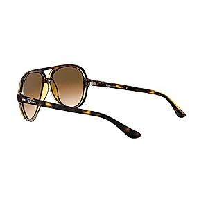 Ray-Ban RB4125 Cats 5000 Aviator Sunglasses, Light Havana/Clear Gradient Brown, 59 mm