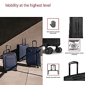 BUGATTI Reborn Collection 28 Inch Spinner Luggage for Airplanes, Large Expandable Suitcase with 360-Degree Spinner Wheels, Retractable Handle, Black