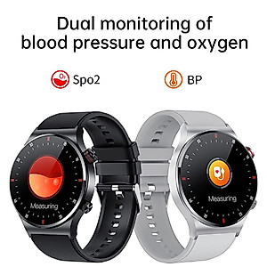 FILIEKEU Women Men Smart Watch Bluetooth Calls Heart Rate Sleep Monitor IP67 Waterproof Sport Fitness Tracker HD Touch Screen Silver Stainless Steel Smart Watches for Android iOS…