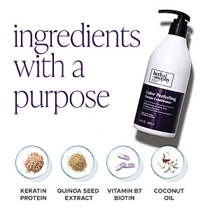 16.9 Fl Oz Purple Conditioner, Toning Conditioner for Blonde Gray Hair, Eliminates Brassy and Yellow Tones, Infused with Cocos Nucifera Oil for Both Men & Women, Free of Sulfate, Parabens and Gluten