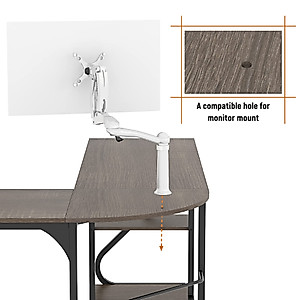 Weehom Reversible L Shaped Desk with Shelves Large Corner Computer Gaming Desks for Home Office Writing Workstation Wooden Table
