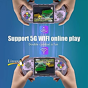 RG353PS Handheld Game Console Built-in 15000 Games, 16+64G 3.5-Inch Retro Video Gaming Console Arcade Emulator, Support WiFi Online Battle & Bluetooth Gamepad, Linux System, RK3566