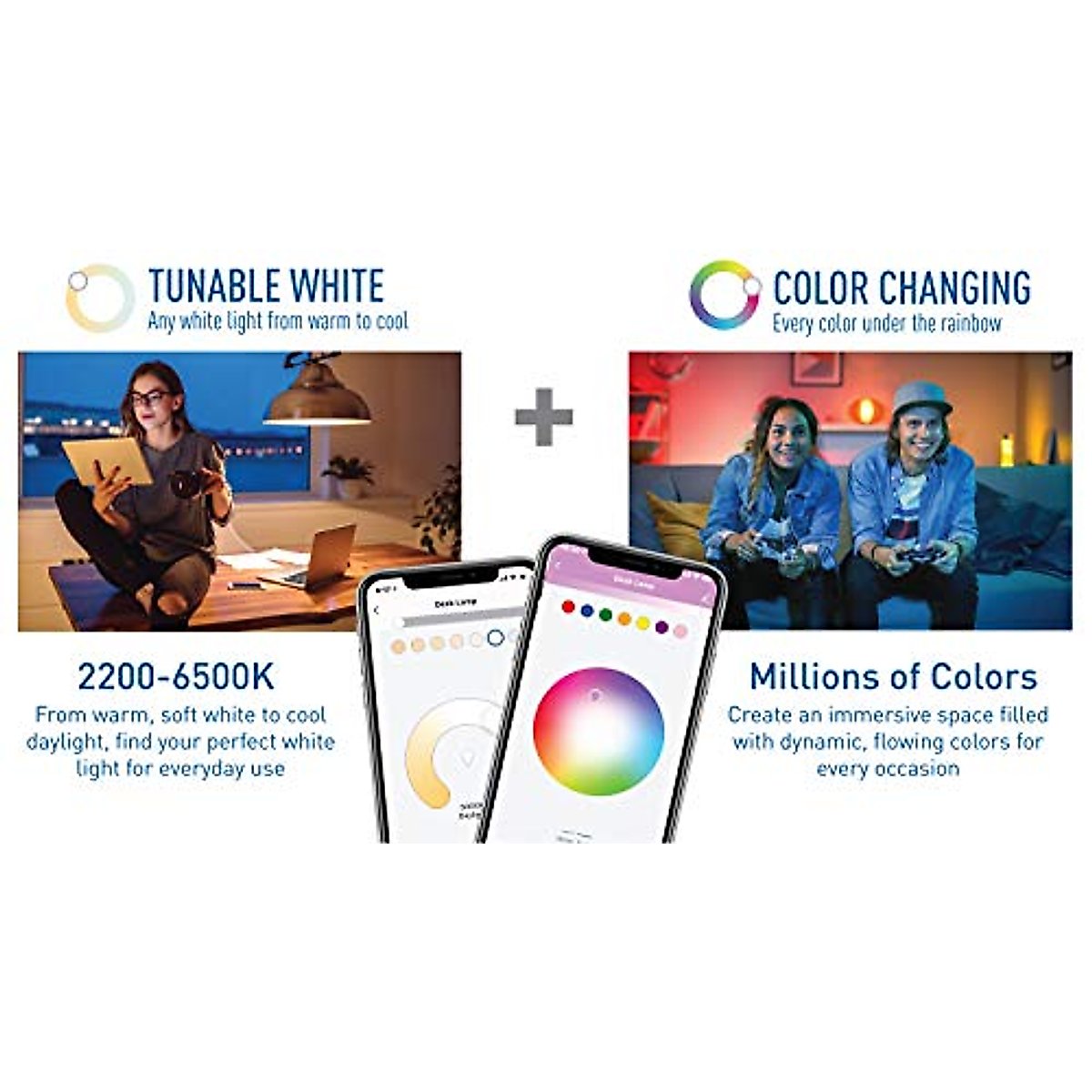 Cree Lighting Connected Max Smart Led Bulb Par38 Outdoor Flood Tunable White + Color Changing, 2.4 Ghz, Works With Alexa And Google Home, No Hub Required, Bluetooth + Wifi, 1Pk