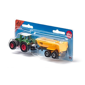 Siku 1605, Fendt Tractor with Krampe Dump Truck, Toy Tractor, Metal/Plastic, Green/Yellow, Removable cab, Tipping Trough, Trailer with Smooth-Running rubberisedg Wheels, Trailer Coupling