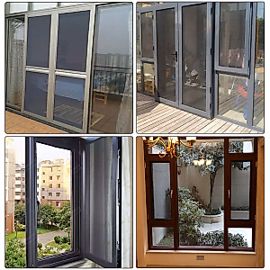 Senneny 59" x 106" Adjustable Window Screens, DIY Custom Fiberglass Screen Mesh, Window Screen Replacement for Windows Doors and Patio Screens, Premium Pet Screen (59" x 106", Grey)