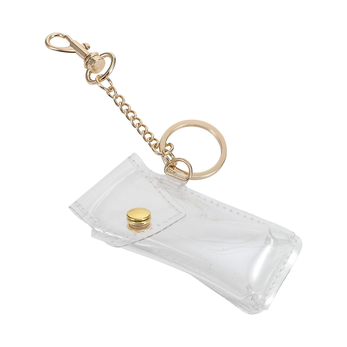 VALICLUD Clear Lipstick Keychain 2 pack keychain holder lip balm keychain holder keychain cap Keychain Clear
