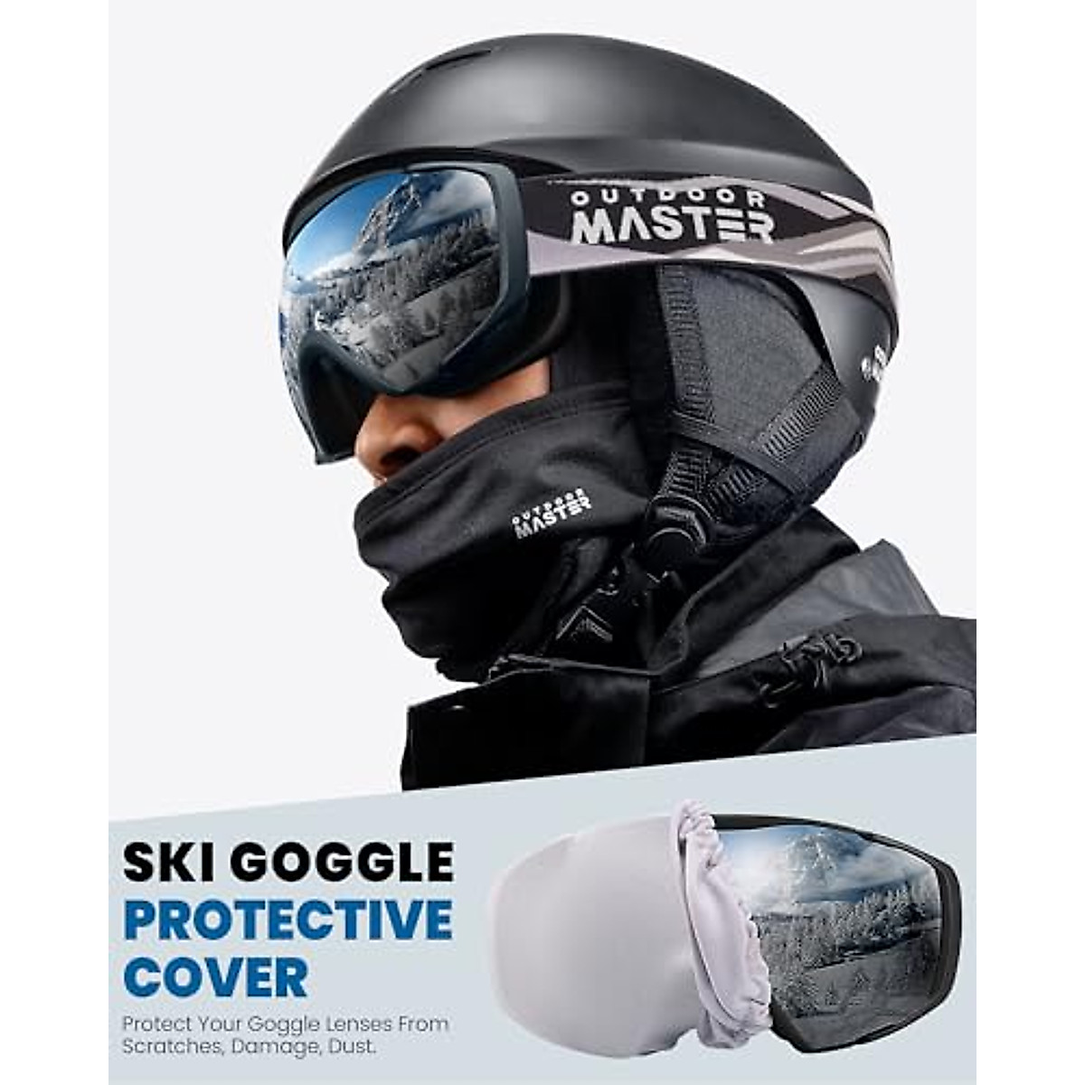 OutdoorMaster Ski Goggles with Cover Snowboard Snow Goggles OTG Anti-Fog for Youth Teenager