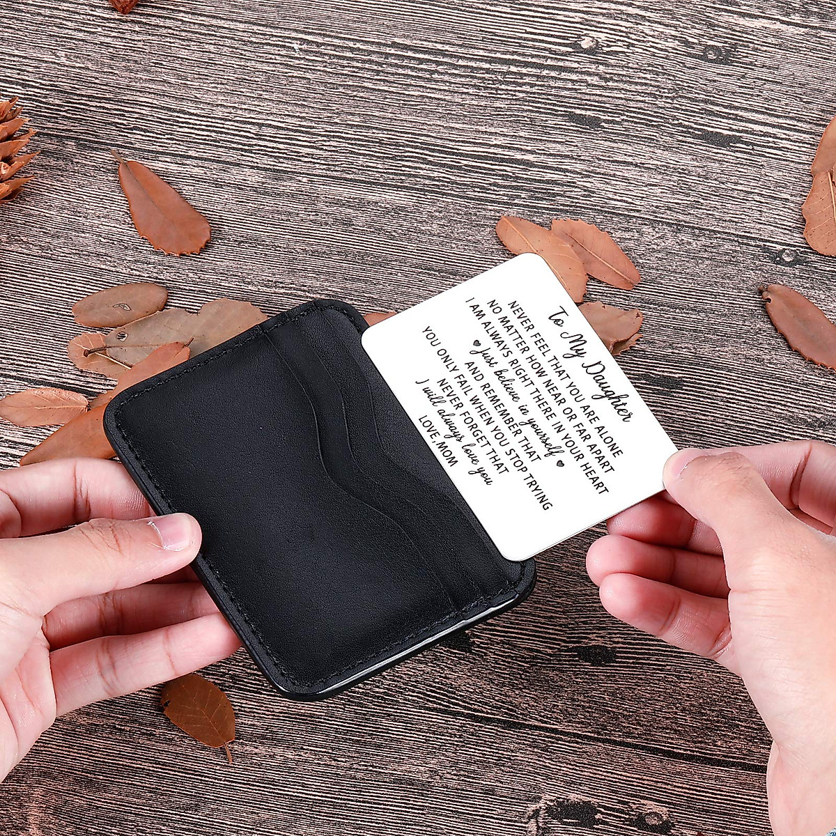 Mother To Daughter Wallet Card Inserts Valentine Gifts for stepdaughter from Mom Graduation Mothers Day 16 18th Birthday For Her Teen Adult Women Teenage Girls Inspirational Gifts Christmas