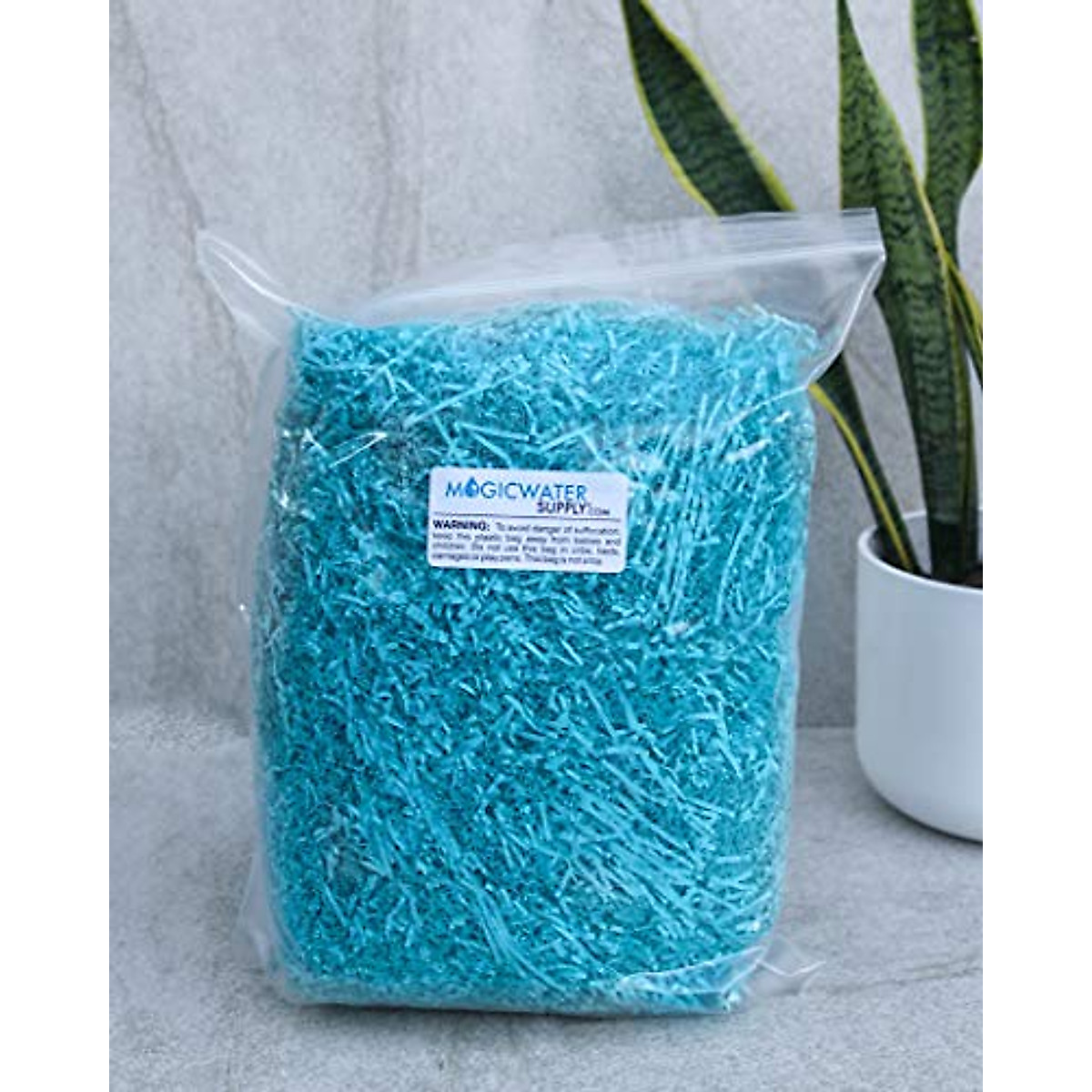 MagicWater Supply Soft & Thin Cut Crinkle Paper Shred Filler (2 LB) for Gift Wrapping & Basket Filling - Turquoise