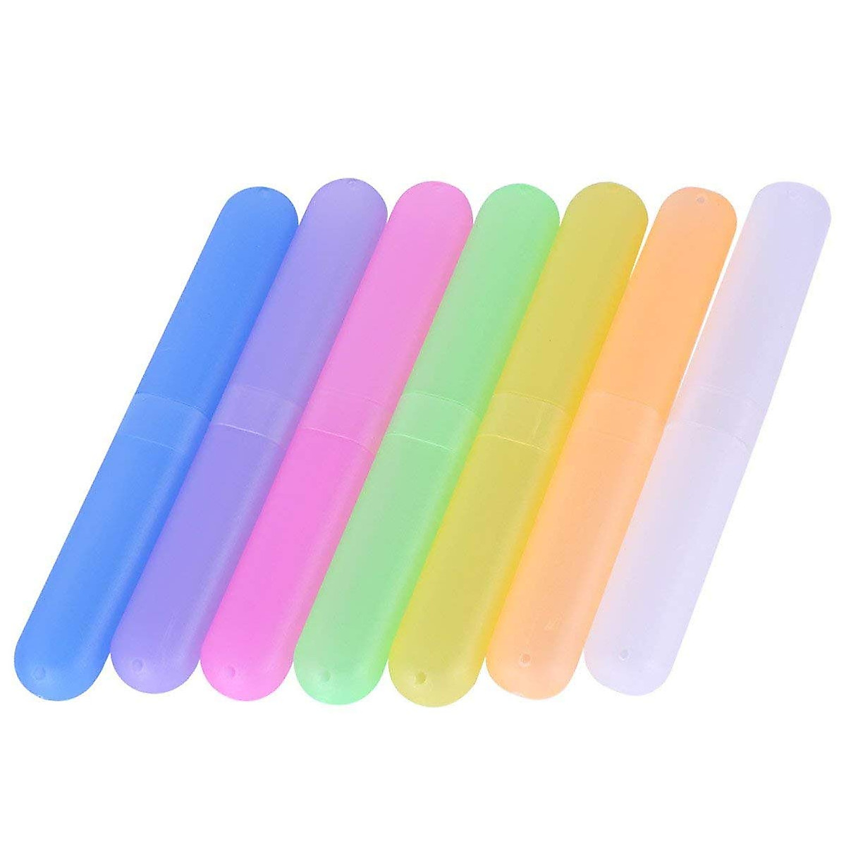 ISusser Pack of 12 Plastic Toothbrush Case, 6 Color Portable Dust-Proof Toothbrushes Holder for Inside and Outside