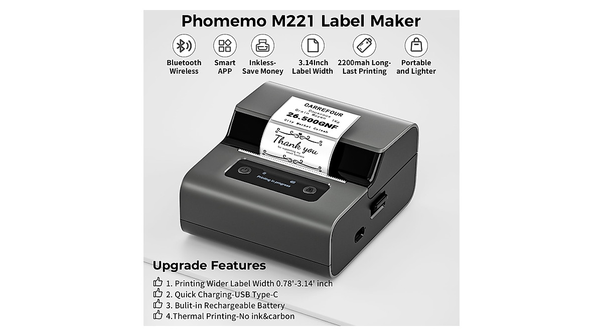 Phomemo M221 Label Maker - Print Labels Effortlessly