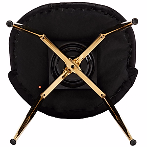 ZH4YOU Swivel Dining Chairs Set of 4, Modern Kitchen Dining Room Chairs with Gold Legs, Black Velvet Accent Side Chair for Living Room/Bedroom/Office