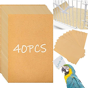 40PCS Gravel Liner Paper for Bird Cage,11x17 in Bird cage Liner Paper-Gravel Paper Special for Bird Cage in Sea Sand,Parrot Cage Sandpapers Cushion Pad Pet Bedding Accessories (40PCS 11 x 17 Inch)