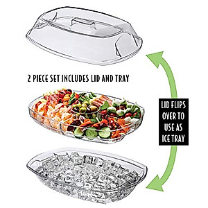 Prodyne SB-5 Flip-Lid Appetizers On Ice, 15", Clear