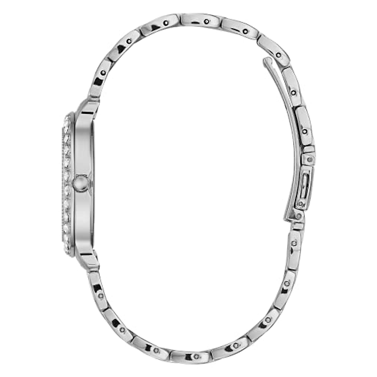 GUESS Ladies 34mm Watch - Silver Tone Bracelet Blue Dial Silver Tone Case