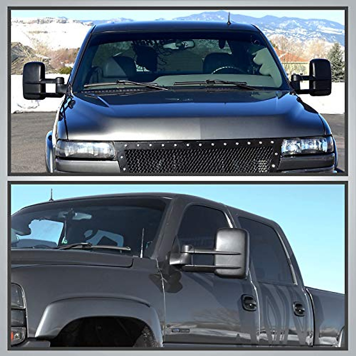 AUTOSAVER88 Towing Mirrors Compatible with 1999-2002 Chevy Silverado GMC Sierra 1500 2500 3500, Power Heated Telescoping Tow Mirrors Pair Set