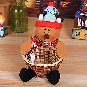 LAUPVXA Christmas Candy Dish, Christmas Basket, Christmas Candy Storage Basket, Santa Claus/Reindeer/Snowman/Gingerbread Man/Penguin for Christmas Decorations, Desktop Candy Dish-5 pcs