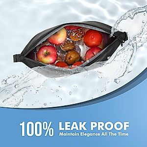 Lunch Bag for Women & Men Fresh Keep Lunch Box, Small Leakproof Cooler Bag Food Lunch Containers High Capacity Reusable Lunch Tote Bags for Work, Office, Picnic, Travel (Black)