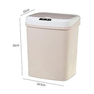 ZHUHW Home Smart Induction Trash Can 16L Automatic Electric Sensor Waste Bins Kick Barrel Garbage Bins Trash (Color : Gray, Size : 22x26.5x33cm)