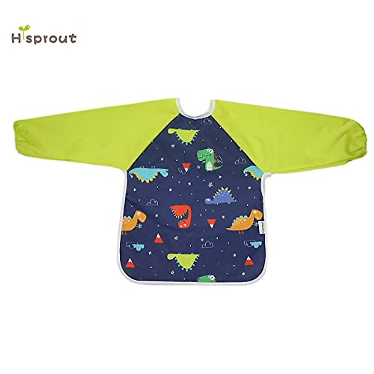 Hi Sprout Infant Toddler Baby Waterproof Sleeved Bib, Bib with Sleeves&Pocket, 6-24 Months (Dinosaurs)