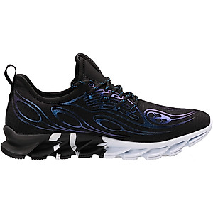 BRONAX Mens Walking Shoes Blade Designer for Males Black Size 12 Flat Cycling Running Athletic Sports Fitness Cushion Indoor Tennis Snickers Sneakers for Males