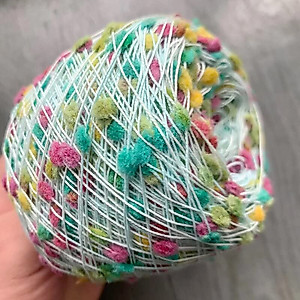50g/Ball Polyester Yarn with Colorful Dots Baby Knitting Wool Thread for Crocheting Cotton Wool Crochet Needles Yarns for Scarf (Color : E)